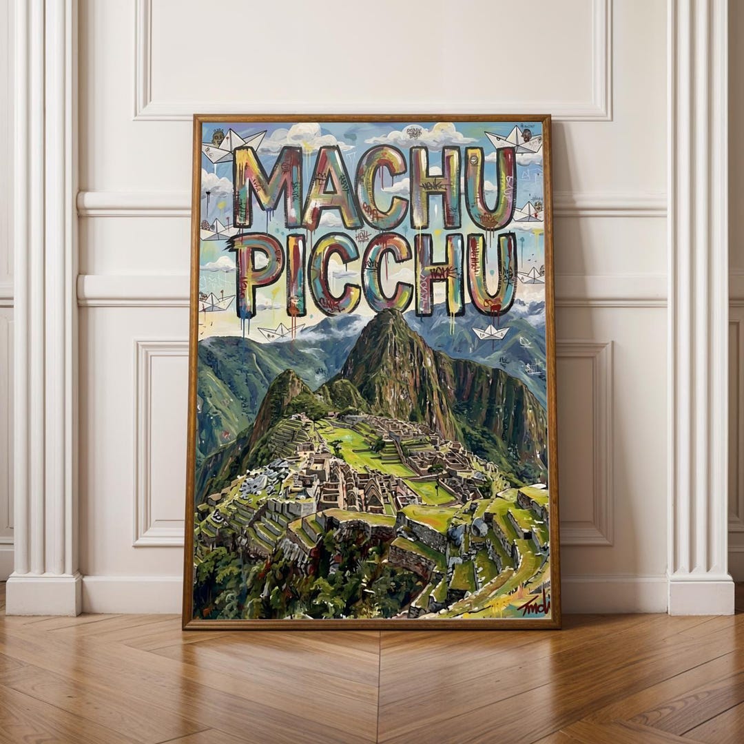 Abstract Machu Picchu Poster - Vibrant Street Art, Unique Wall Gift - Etsy