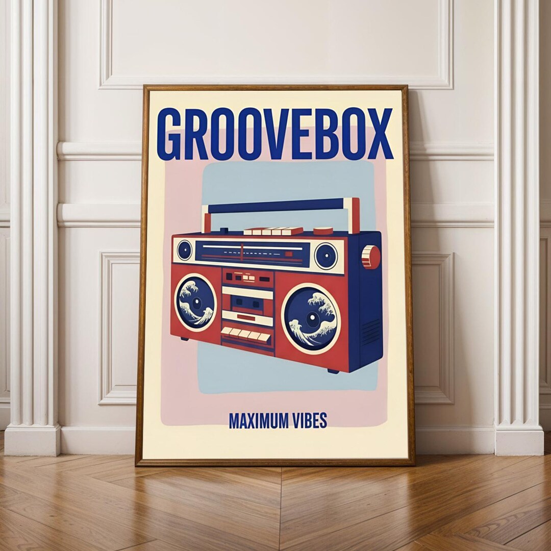 Groovebox Boombox Poster – Retro Music Wall Art Gift - Etsy