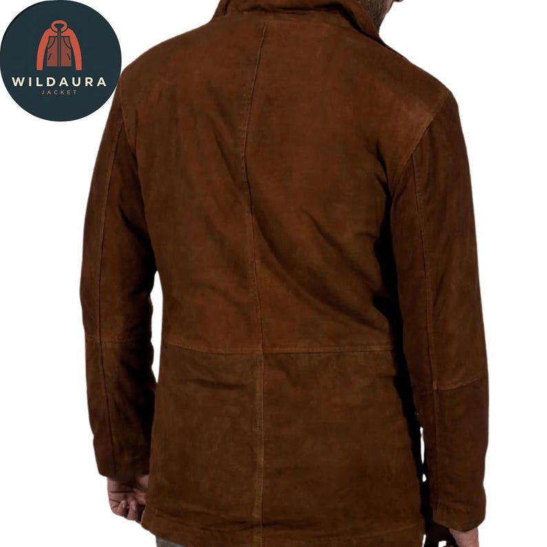 Men’s Sheriff Brown Suede Jacket | Handmade Goatskin Suede Leather ...