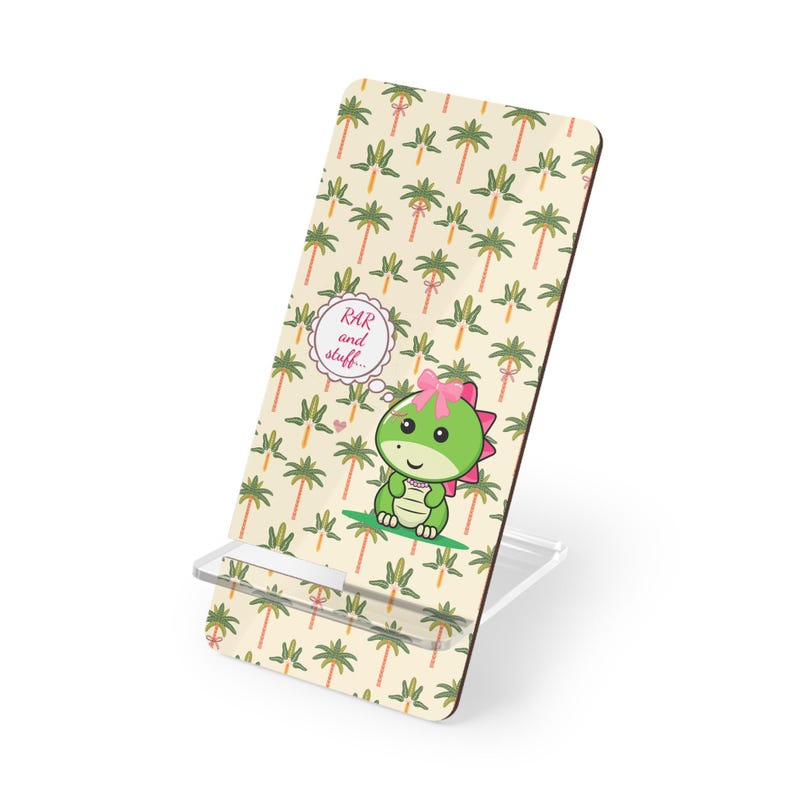 Coquette Dino Palm Pattern Phone Display Stand | Tropical Desk Decor - Etsy