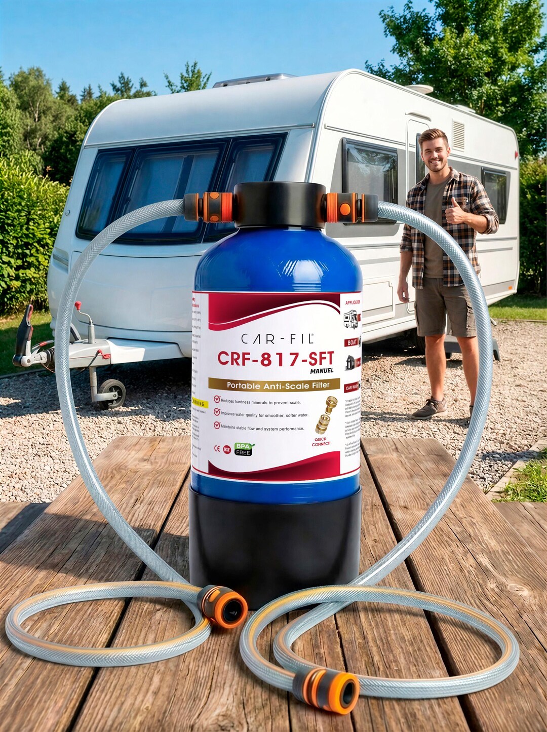 CRF-817-SFT Manual Portable Water Softener Filter – Limescale Reduction ...