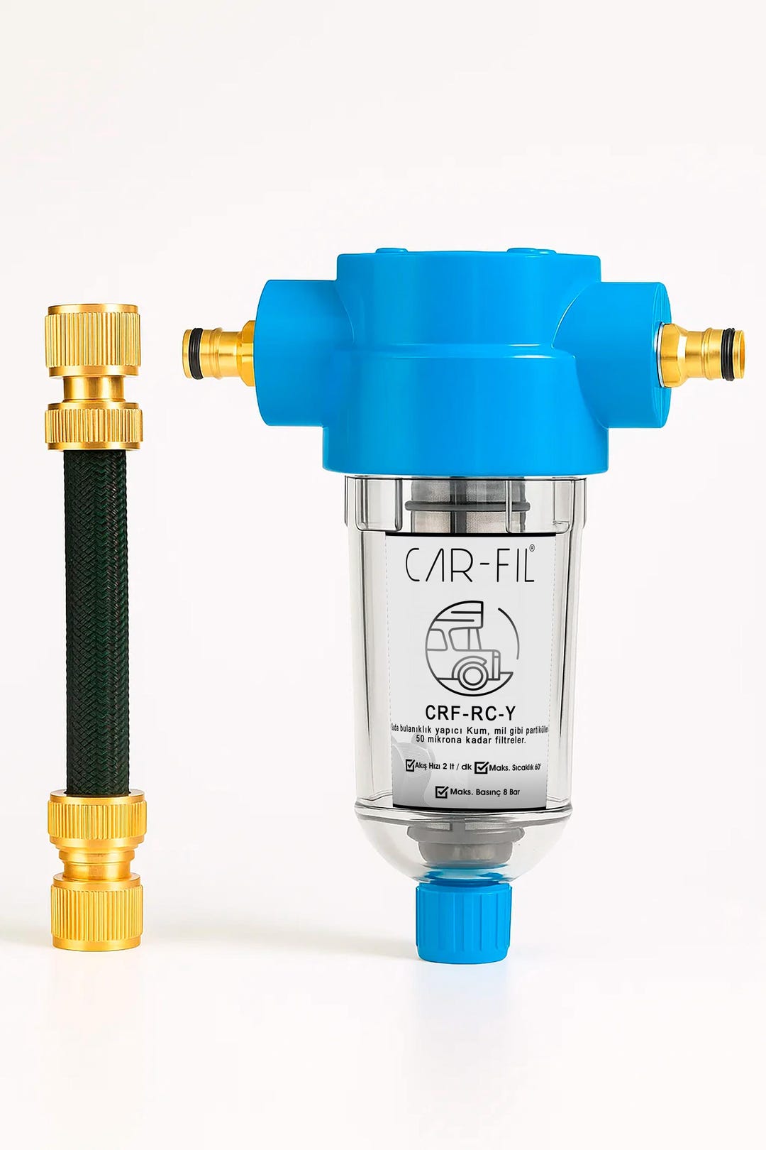 CAR-FIL Portable Sediment Rv Water Filter | 50-micron Washable ...