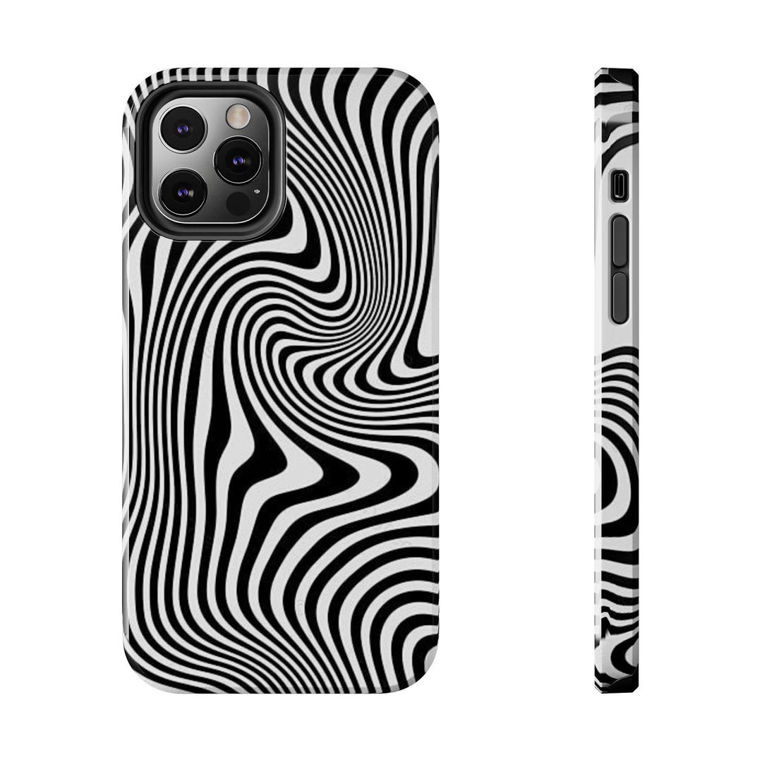 Psychedelic Phone Case, Abstract Black and White Phone Cover, Trendy ...