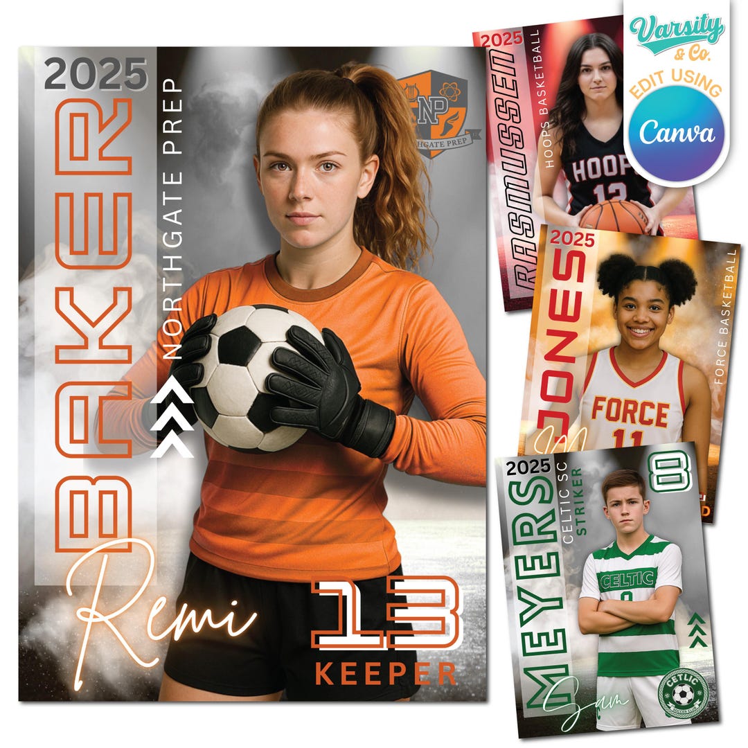 Editable Trading Card Canva Template | Custom Athlete Card ...