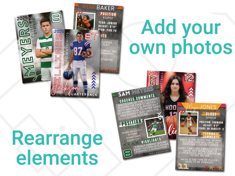 Editable Trading Card Canva Template | Custom Athlete Card ...