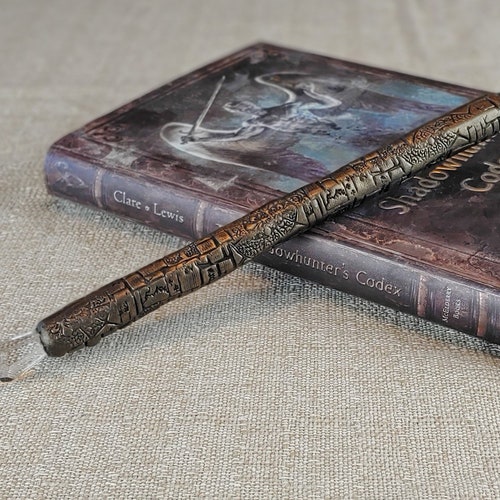 Shadowhunter Stele Black and Gold With Crystal Point - Etsy