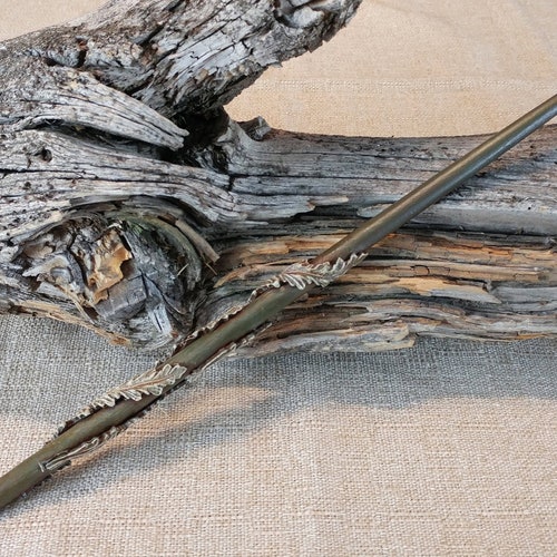 Obsidian Wizard Wand / Handcrafted Wood Magic Wand / Fantasy - Etsy