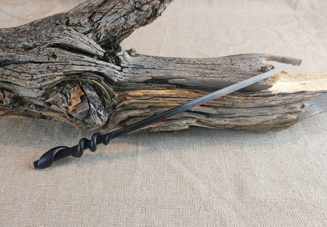 Black Serpent Wizard Wand: Wood & Hand-sculpted Polymer Clay, Cosplay ...