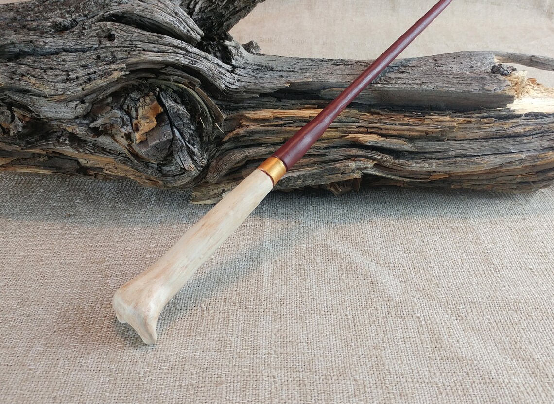 Mahogany and Bone Wizard Wand / Wood Magic Wand / Handcrafted | Etsy