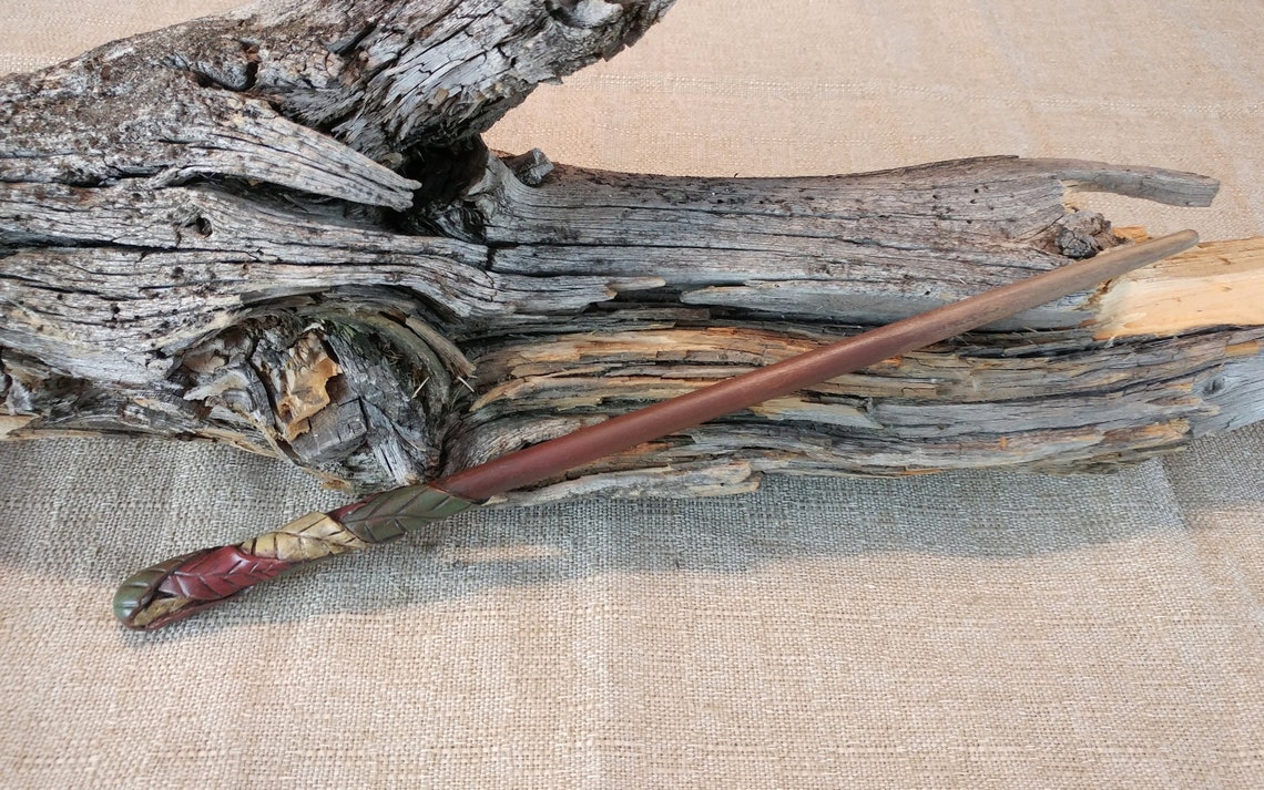Autumn Leaf Wizard Wand: Hand-sculpted Polymer Clay, 12" - Etsy