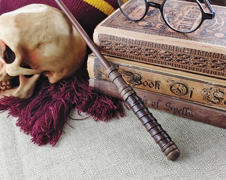 Leather Wrapped Handle Wizard Wand Hand-Crafted Wood Magic | Etsy