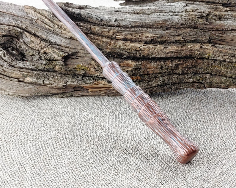 Copper Wizard Wand Handcrafted Wood Magic and Fantasy - Etsy
