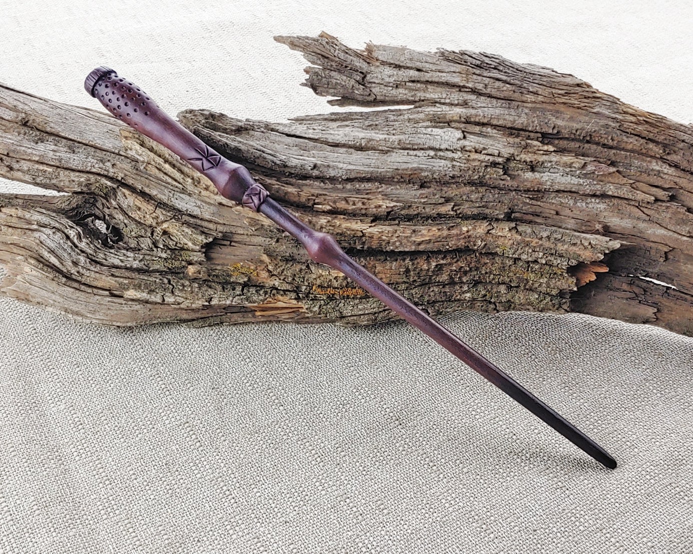 Viking Courage Rune Wizard Wand Handcrafted Wood Magic and - Etsy UK