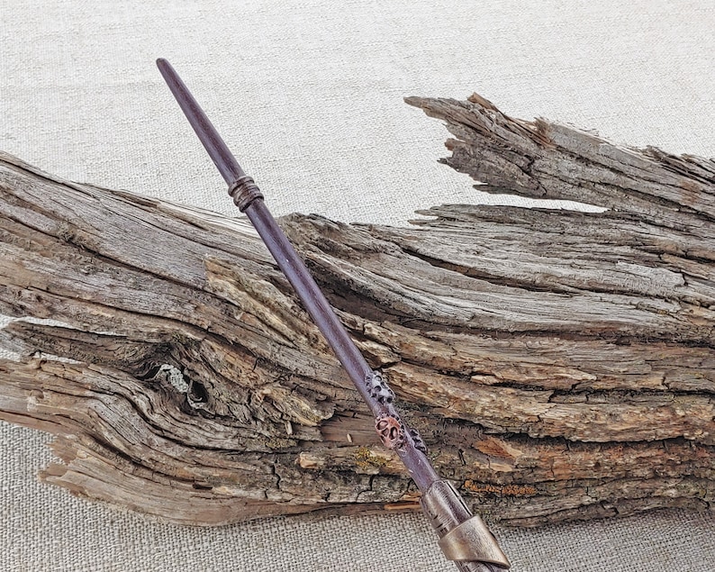 Brass Steampunk Wizard Wand / Wood Magic Wand / Fantasy Wand / - Etsy