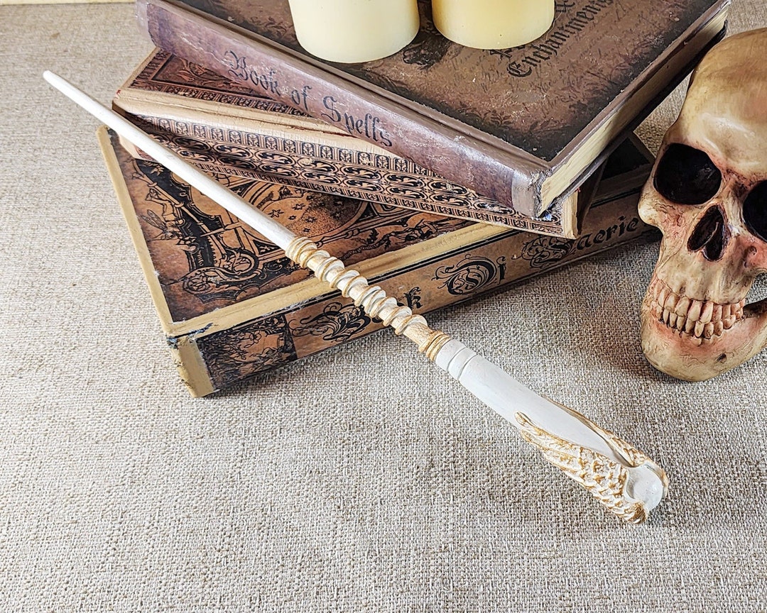 White Angel Wings Wizard Wand, Wood Magic Wand, Fantasy Wand, Master ...