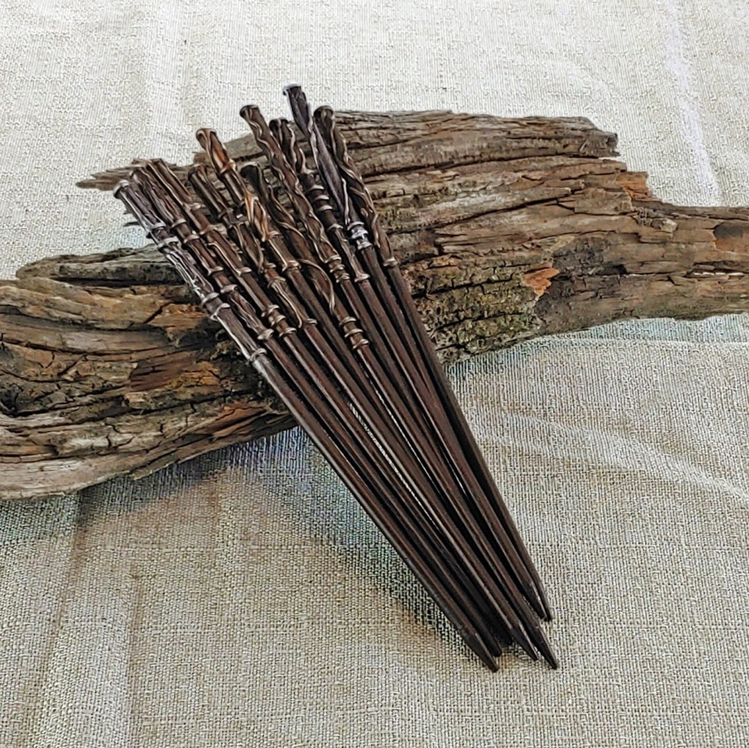 12 Inch Party Favor Wands PKG of 5-20 - Brown With Metallic Wizard ...