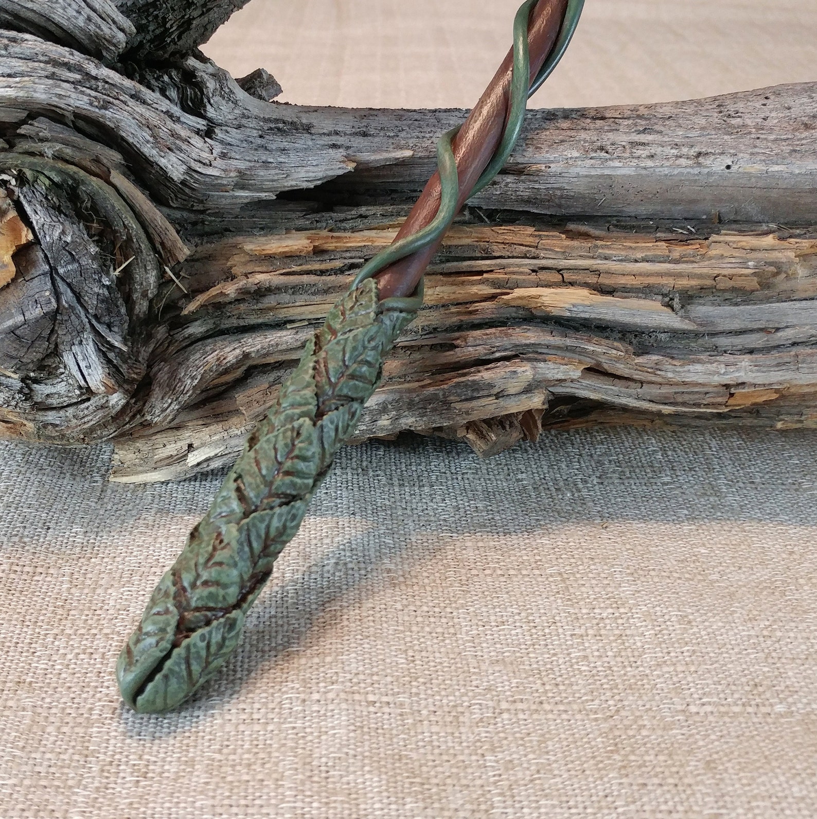 Green Vine Leaf Wizard Wand / Wood Magic Wand / Fantasy Wand / Master ...