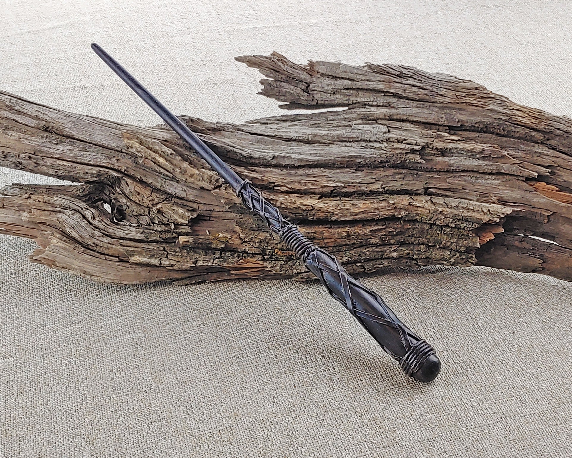 Black Lattice Wizard Wand / Wood Magic Wand / Fantasy Wand / - Etsy UK