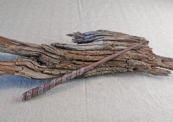 Runic Wizard Wand Dark / Wood Magic Wand / Handcrafted Wand - Etsy UK