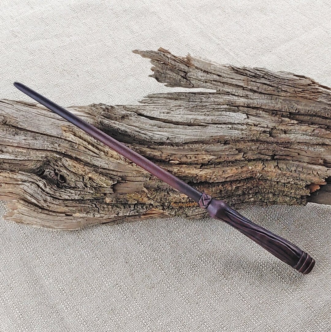 Aged Mahogany Wizard Wand, Hand-crafted Wood, Magic and Fantasy - Etsy