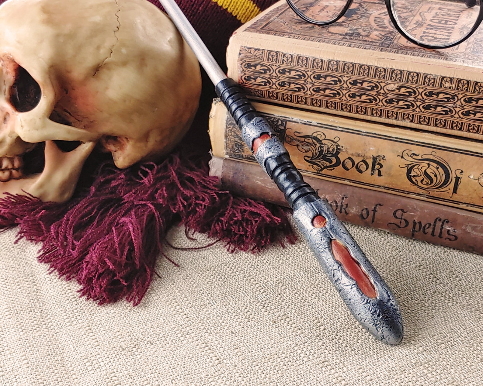 Fire Elemental Wizard Wand / Wood Magic Wand / Fantasy Wand / | Etsy