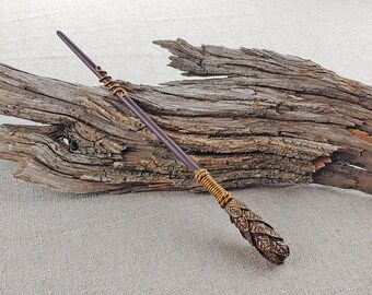 Skeleton Wizard Wand / Wood Magic Wand / Fantasy Wand / Master | Etsy
