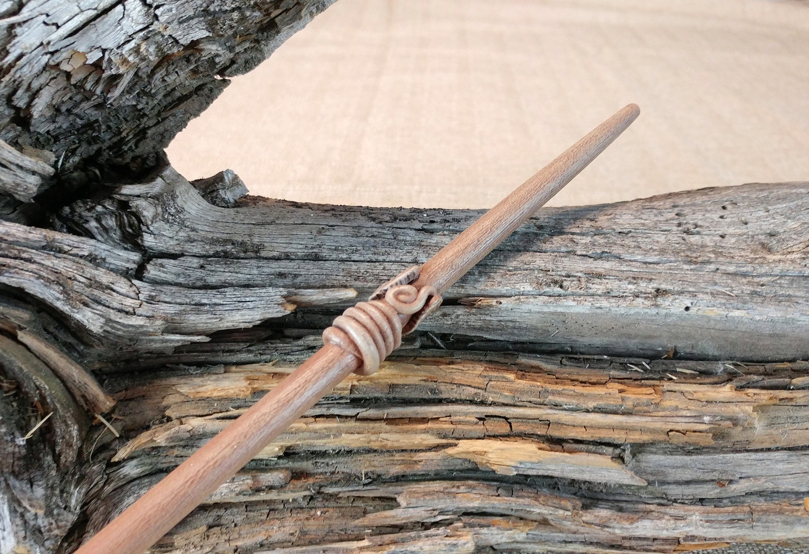 Elven Wizard Wand With Crystal / Wood Magic Wand / Fantasy - Etsy