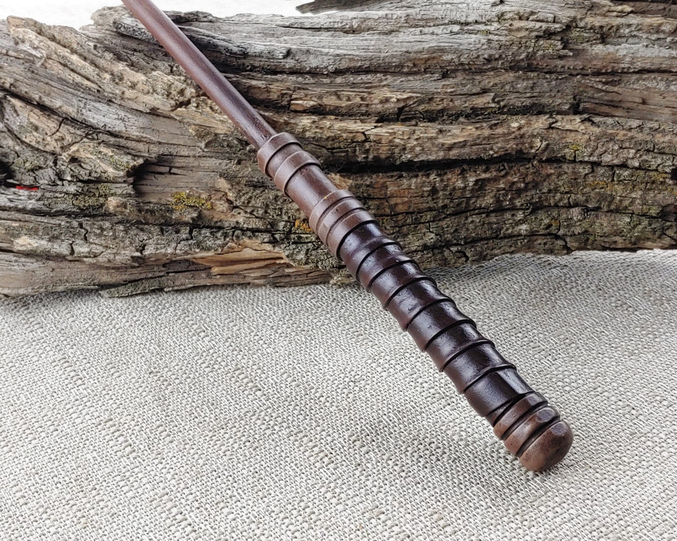 Leather Wrapped Handle Wizard Wand Hand-crafted Wood Magic - Etsy UK