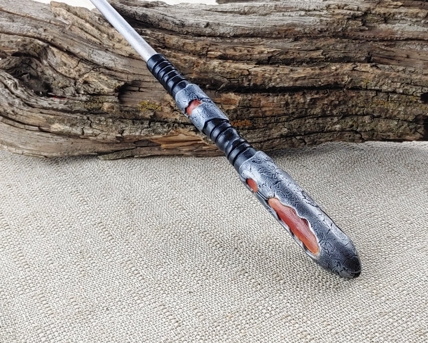 Fire Elemental Wizard Wand / Wood Magic Wand / Fantasy Wand / | Etsy