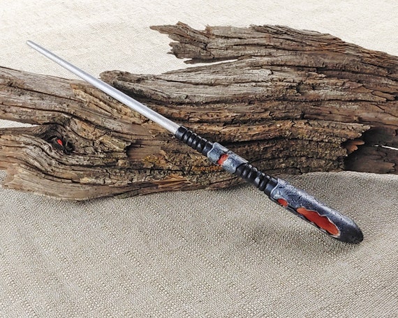 Fire Elemental Wizard Wand / Wood Magic Wand / Fantasy Wand / - Etsy