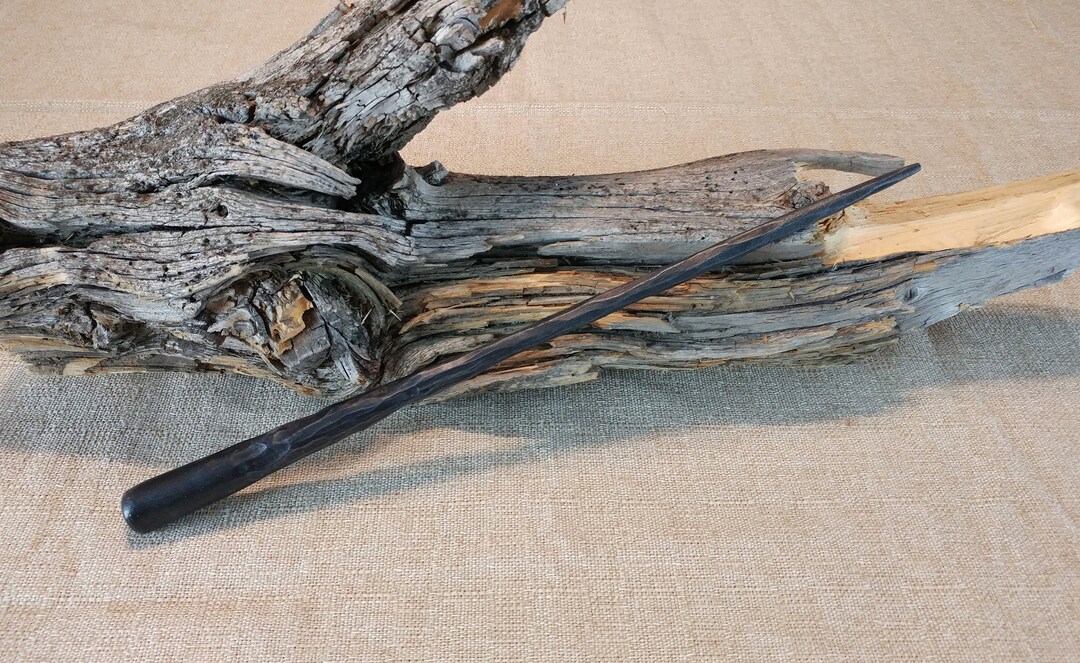 Obsidian Wizard Wand / Handcrafted Wood Magic Wand / Fantasy - Etsy