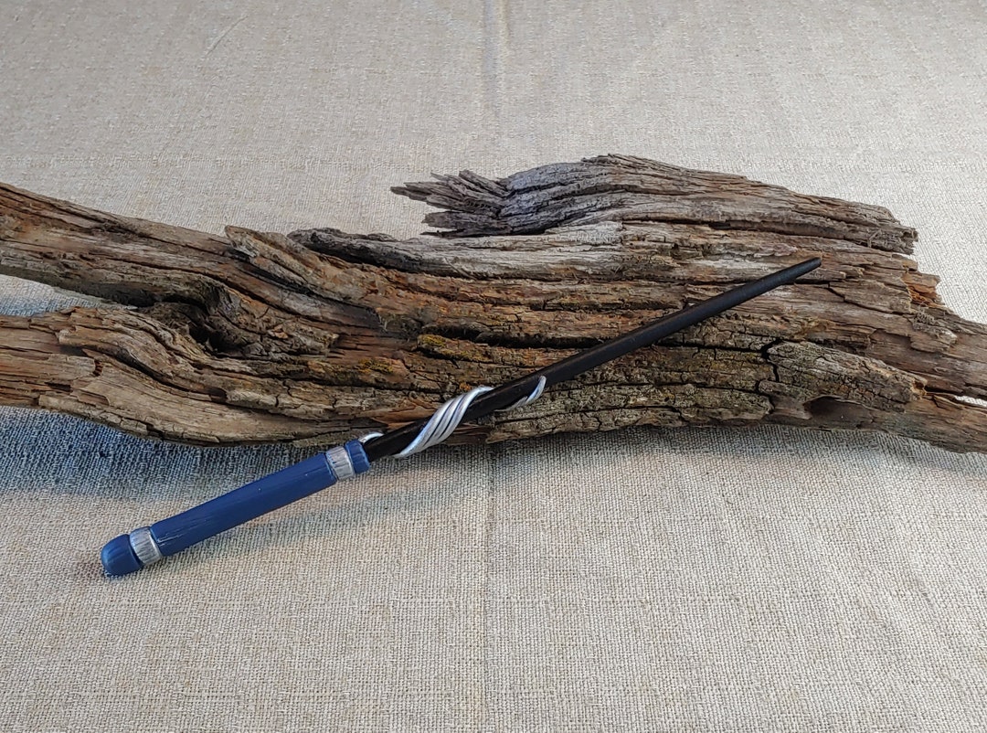 Blue & Silver Magic Wand: Wizard School Wand, Cosplay Prop - Etsy
