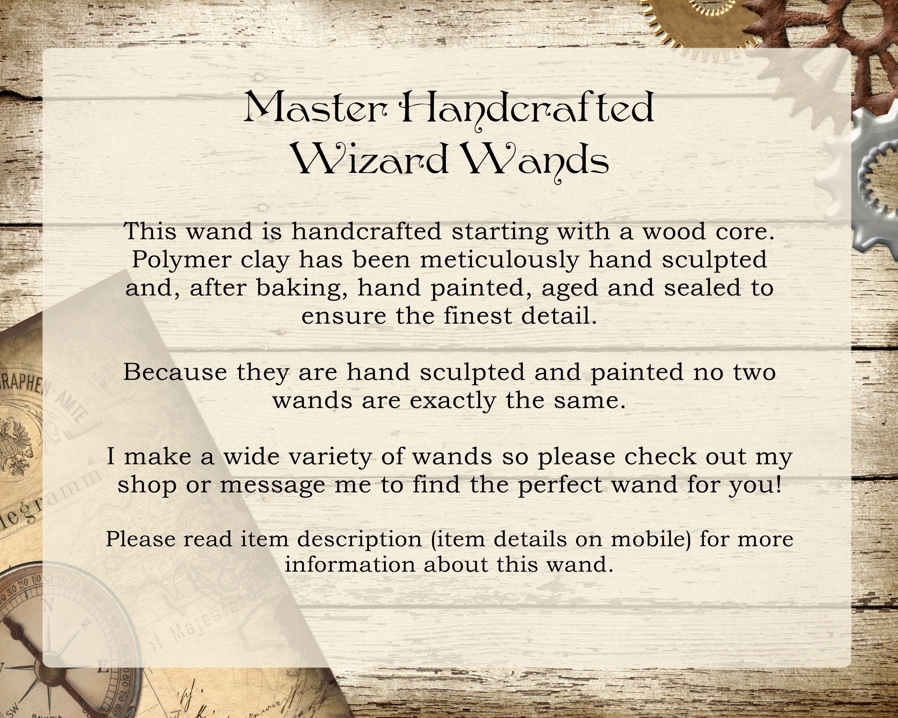 Direbrand Wizard Wand - Wrapped Bone Handle, Handcrafted Wood, Fantasy ...