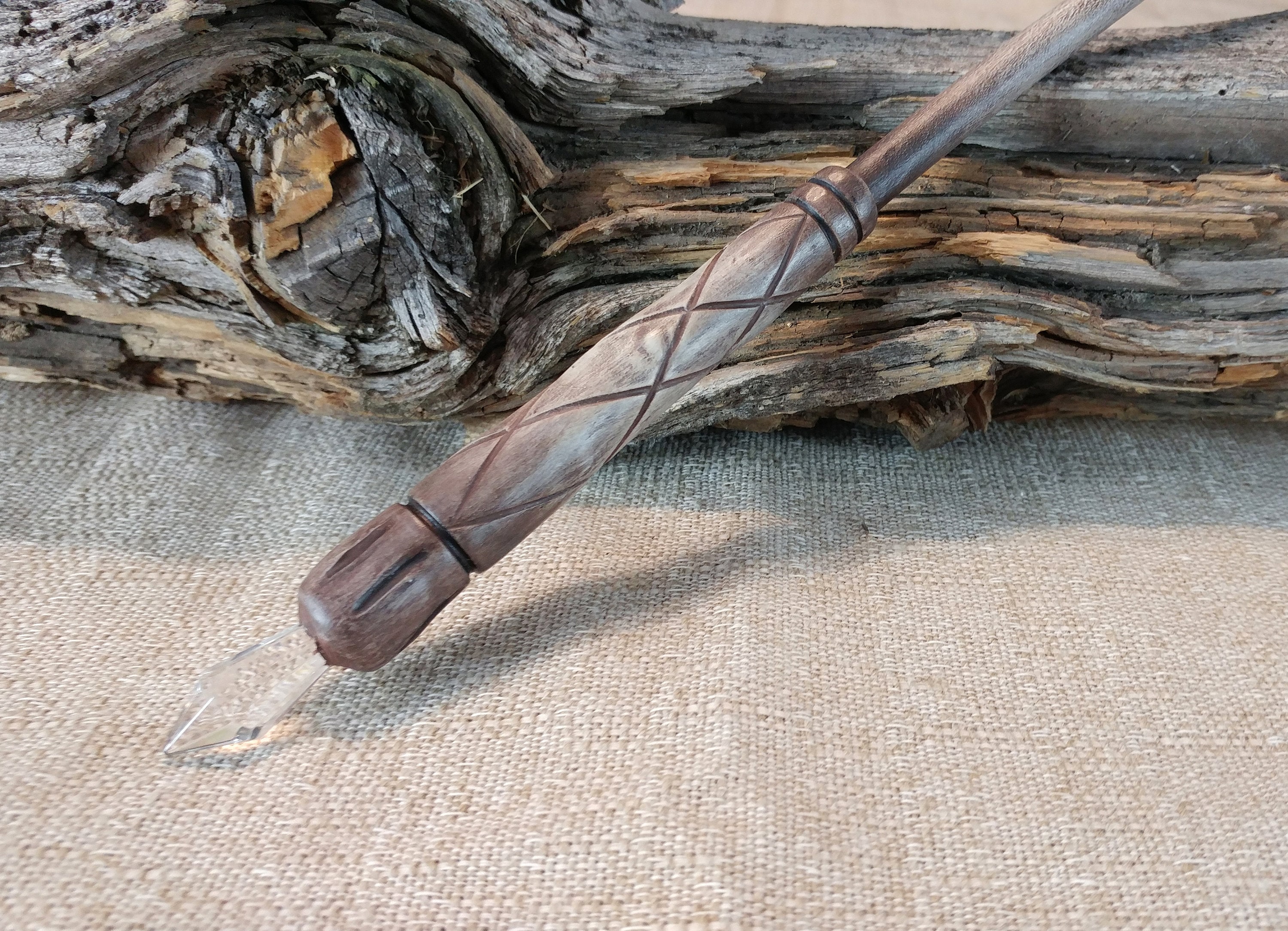 Aged Wood Wizard Wand Handcrafted Wood Magic and Fantasy | Etsy