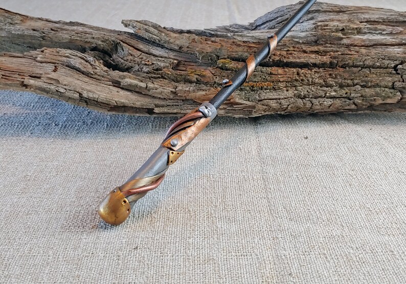 Metal Wrap Steampunk Wizard Wand Wood Magic Wand Handcrafted - Etsy UK