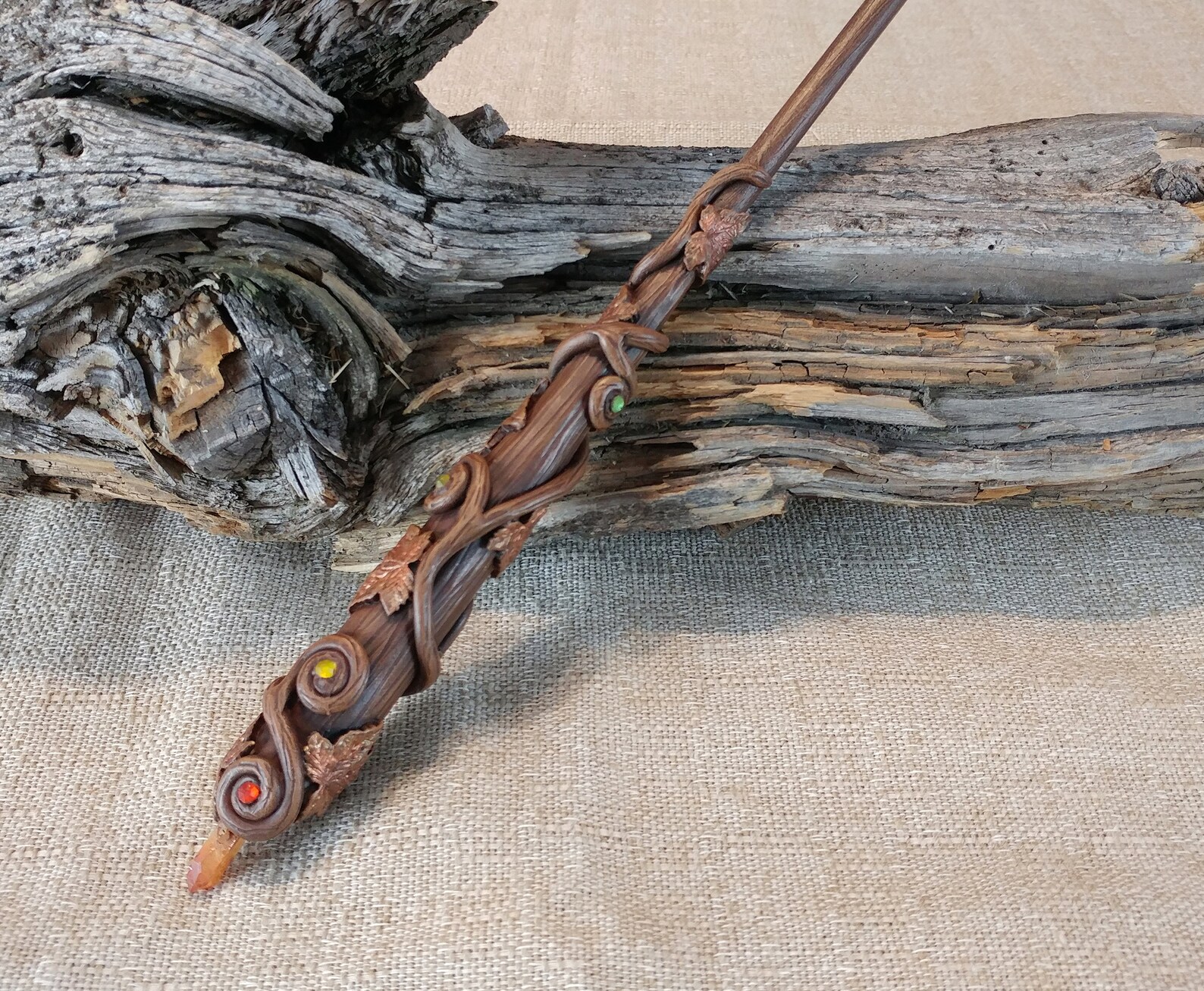 Autumn Jewel Wizard Wand Handcrafted Wood Magic Wand / - Etsy