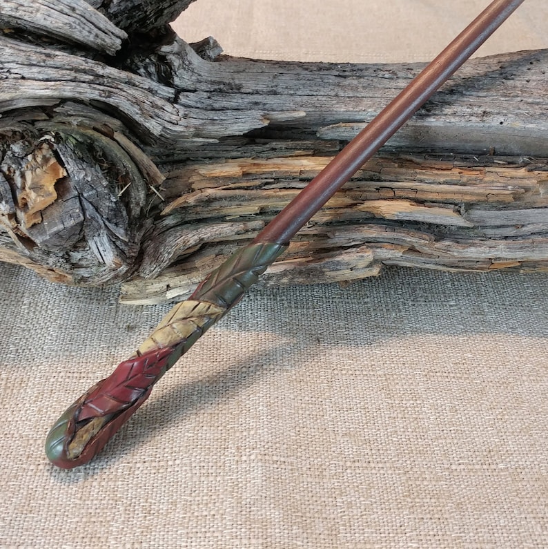 Autumn Leaf Wizard Wand: Hand-sculpted Polymer Clay, 12" - Etsy