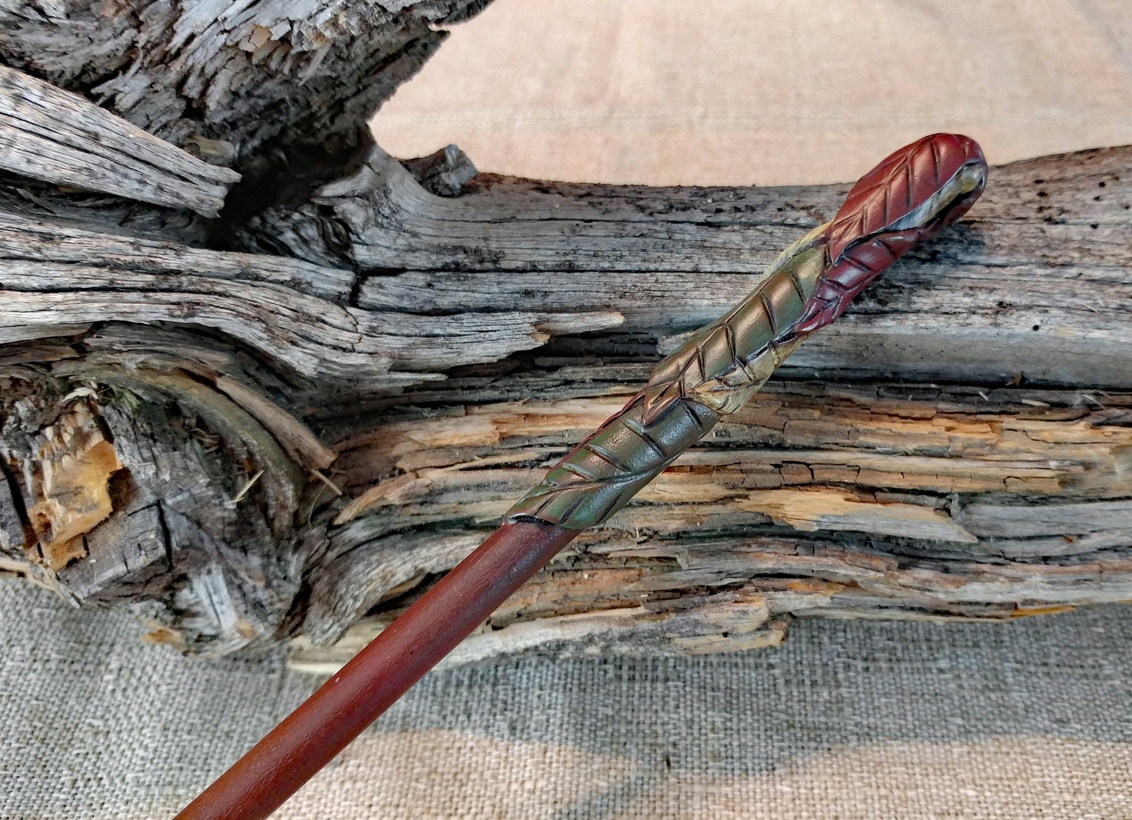 Autumn Leaf Wizard Wand: Hand-sculpted Polymer Clay, 12" - Etsy