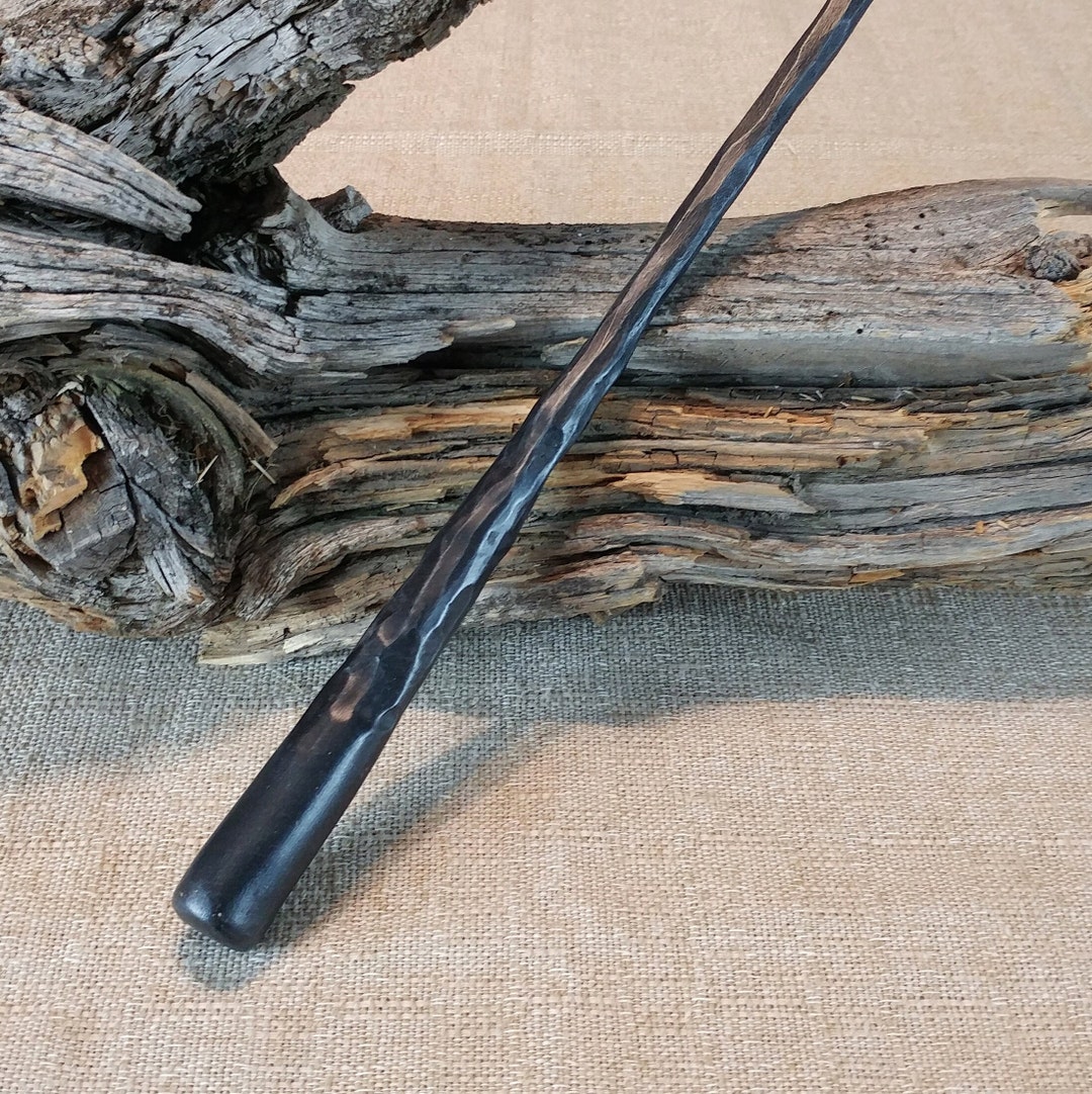 Obsidian Wizard Wand: Handcrafted Wood & Polymer Clay, Fantasy Cosplay ...