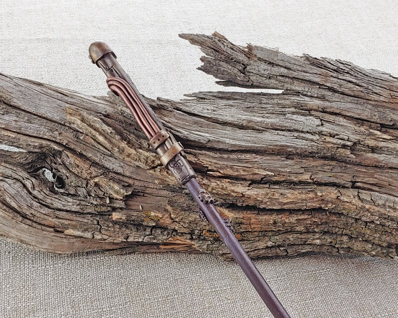 Brass Steampunk Wizard Wand / Wood Magic Wand / Fantasy Wand / - Etsy