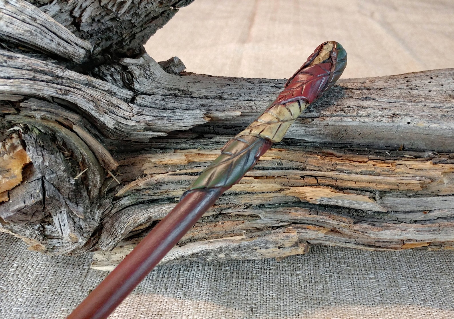 Autumn Leaf Wizard Wand: Hand-sculpted Polymer Clay, 12" - Etsy