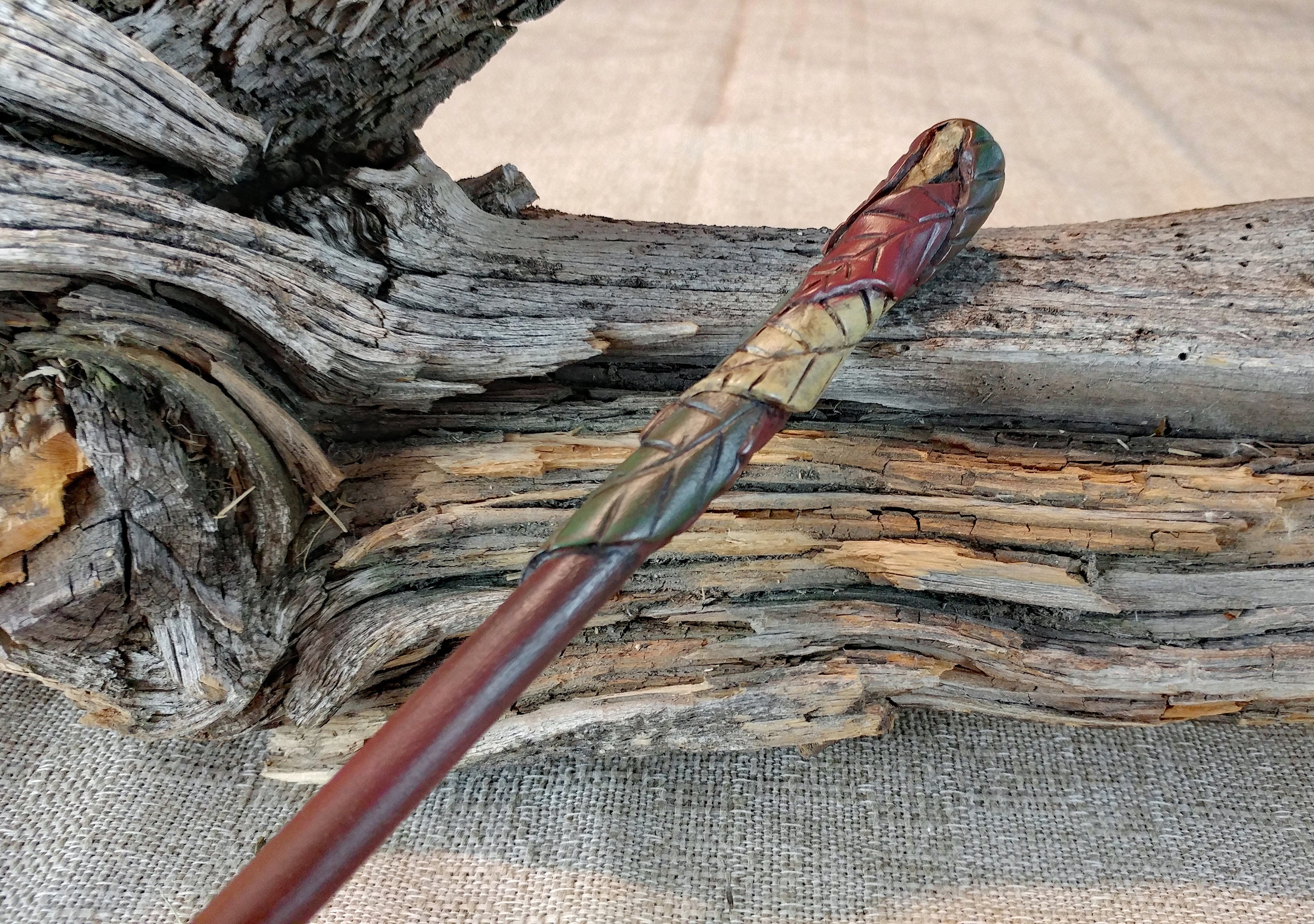 Autumn Leaf Wizard Wand: Hand-sculpted Polymer Clay, 12" - Etsy