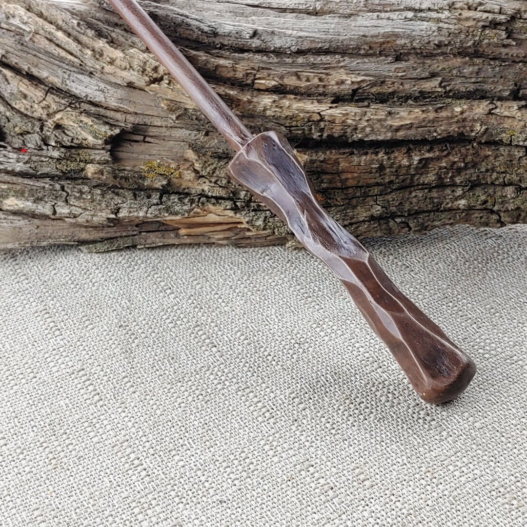 Carved Handle Wizard Wand, Handcrafted Wood, Magic and Fantasy - Etsy