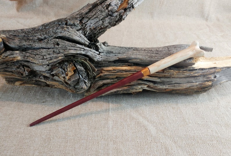 Mahogany and Bone Wizard Wand / Wood Magic Wand / Handcrafted - Etsy UK