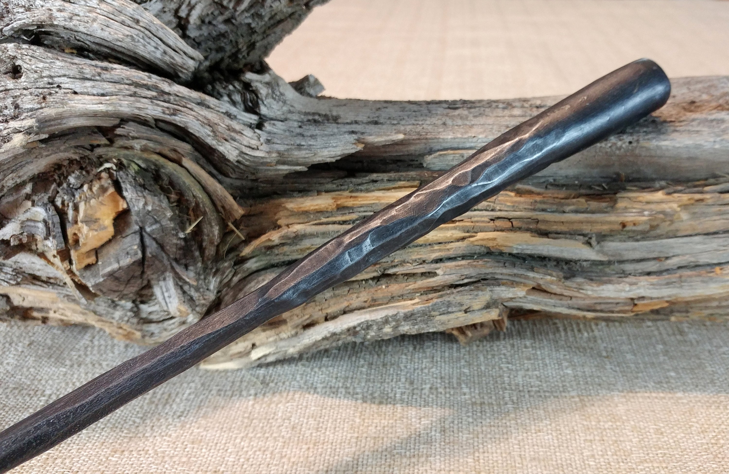 Obsidian Wizard Wand: Handcrafted Wood & Polymer Clay, Fantasy Cosplay ...