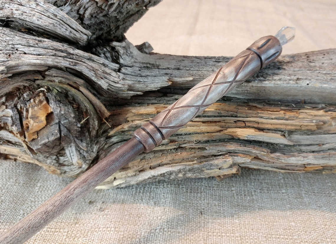 Aged Wood Wizard Wand Handcrafted Wood Magic and Fantasy | Etsy