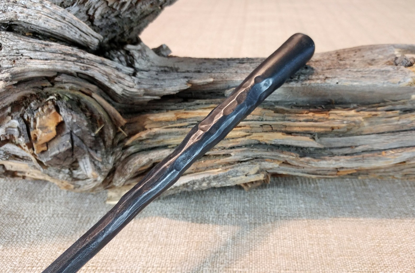 Obsidian Wizard Wand: Handcrafted Wood & Polymer Clay, Fantasy Cosplay ...