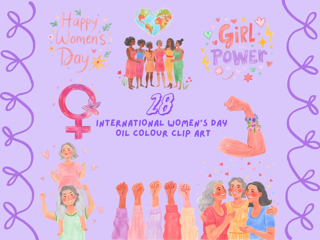 International Women’s Day Clipart Bundle | Feminist Oilcolor ...