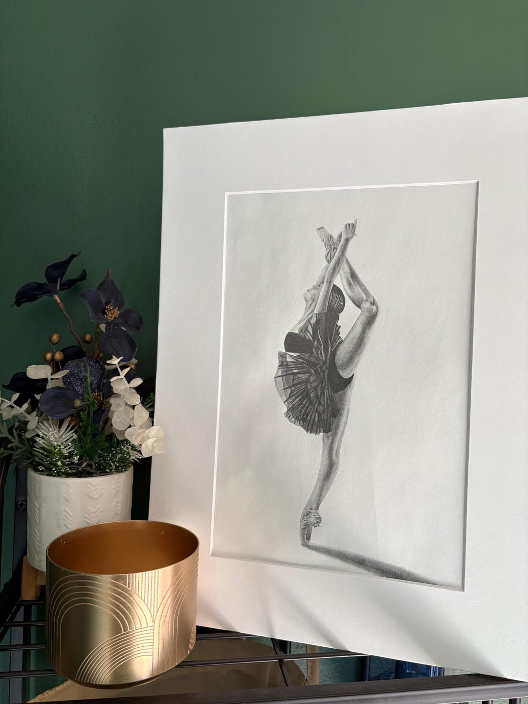Penche Pose on Pointe Sketch - Ballet Wall Art - Etsy