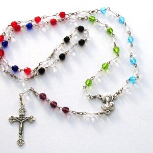 Pro-life Multi-color Czech Glass Bead Handmade Catholic Rosary - Etsy